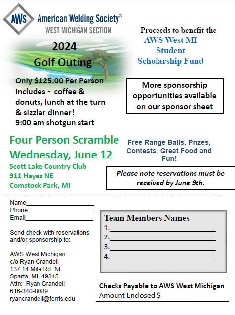 ?Join Us 6/12 for Annual Scholarship Fundraiser - Golf Outing? - AWS West Michigan Section